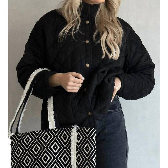 JEN & CO. | Jackets & Coats | New Jen Co Joy Quilted Jacket In Black ...